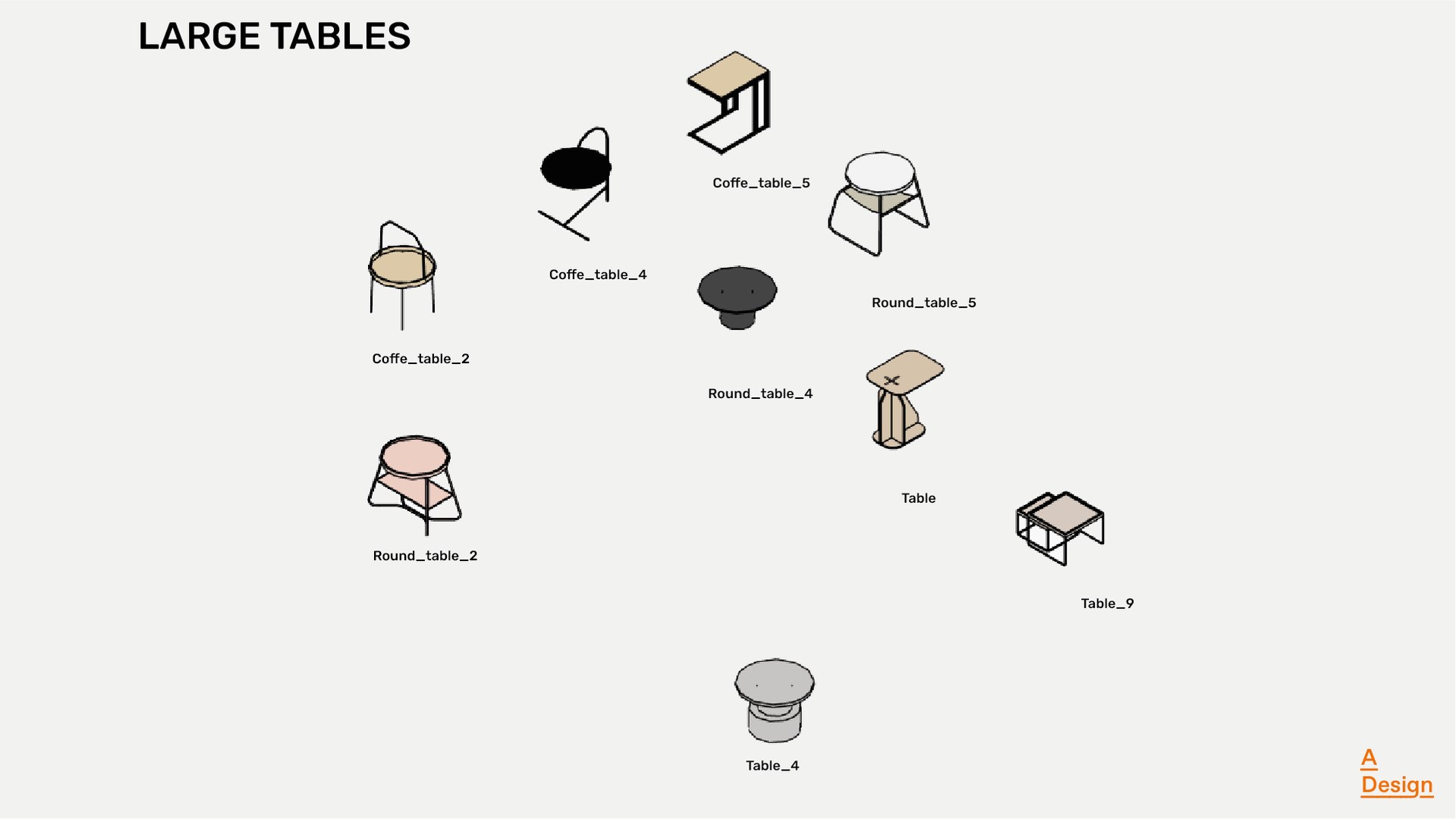 3D Coffee Tables - Pack Of Revit Families - TurboSquid 2151419