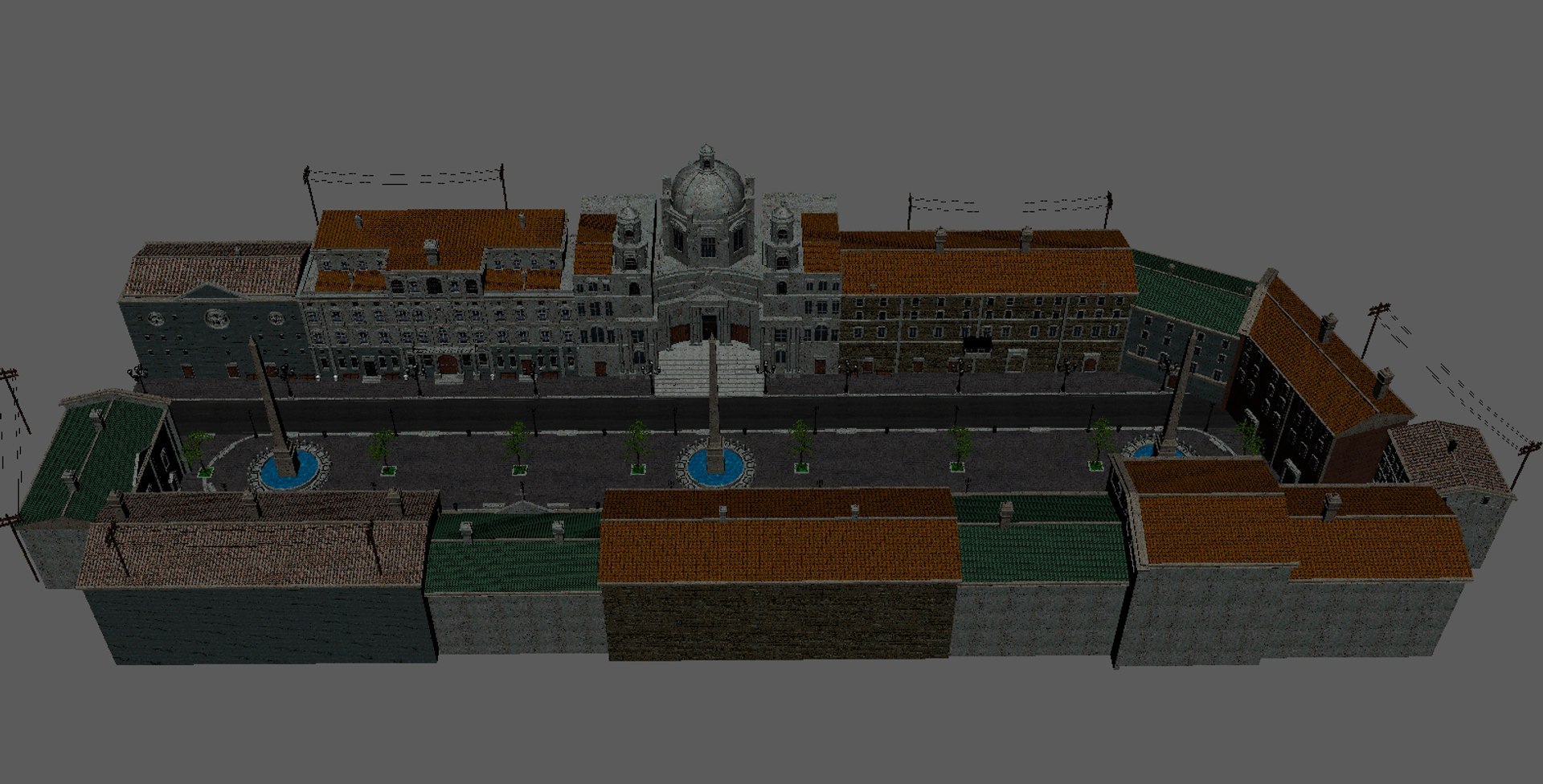 3d Piazza Rome Set