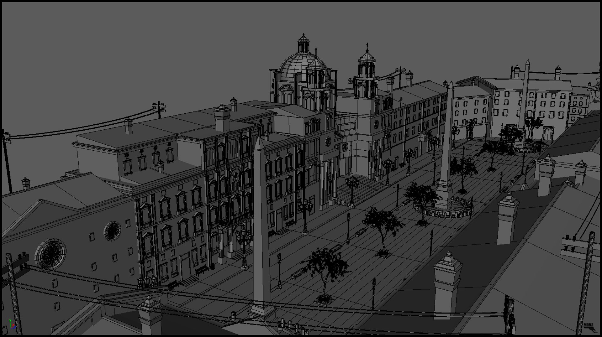 3d Piazza Rome Set