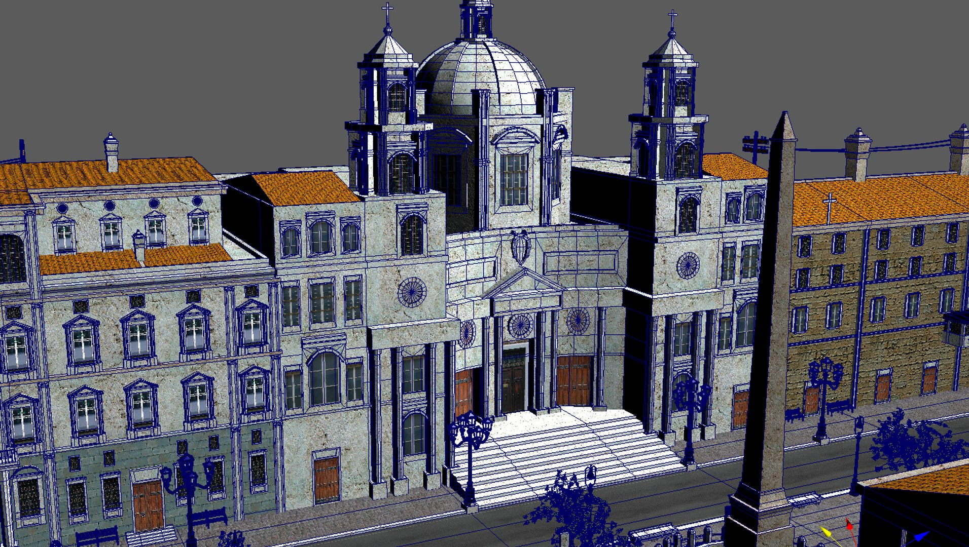 3d Piazza Rome Set