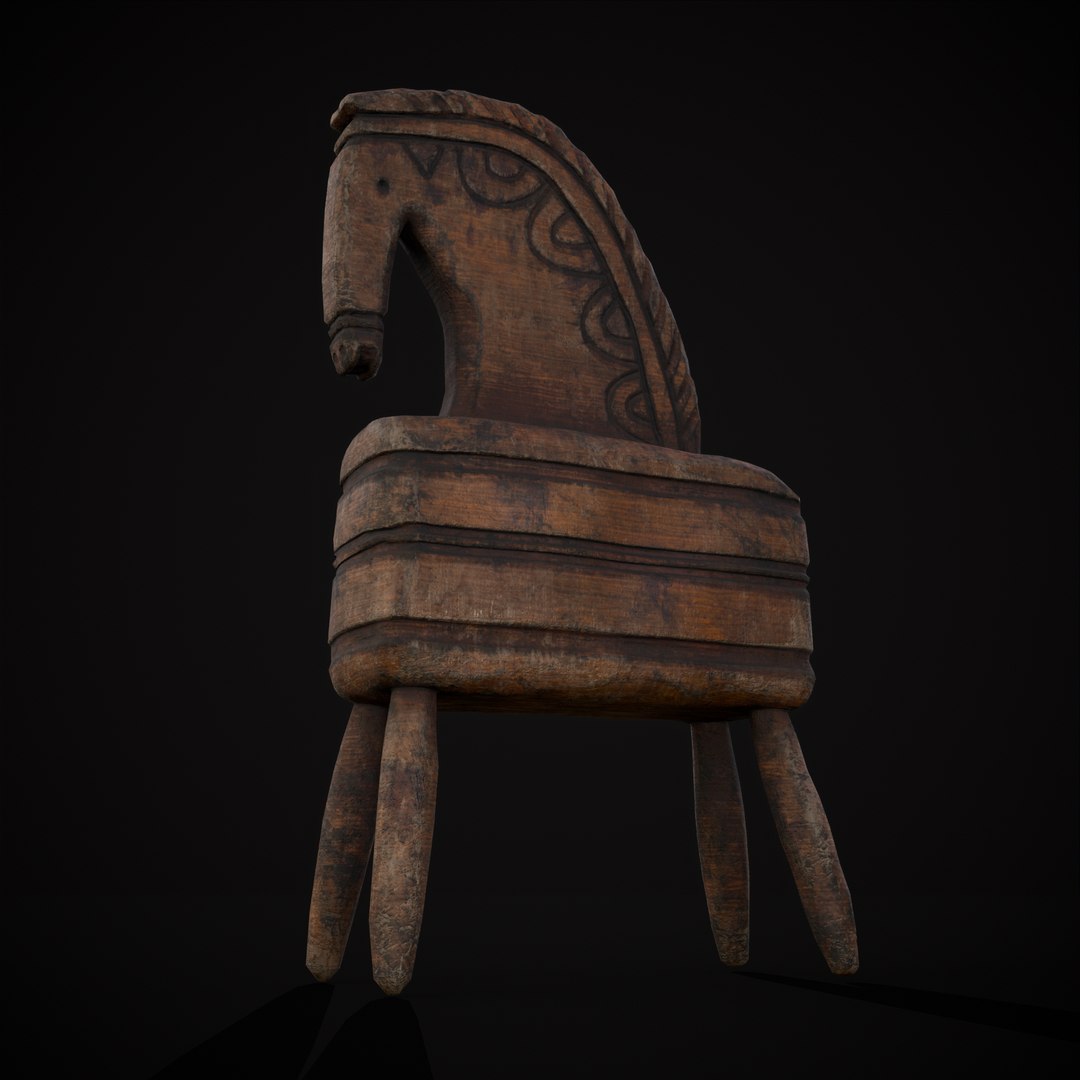 Carved Medieval Horse Toy 3D - TurboSquid 2078636