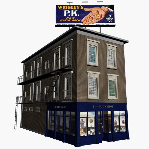3d building store books model