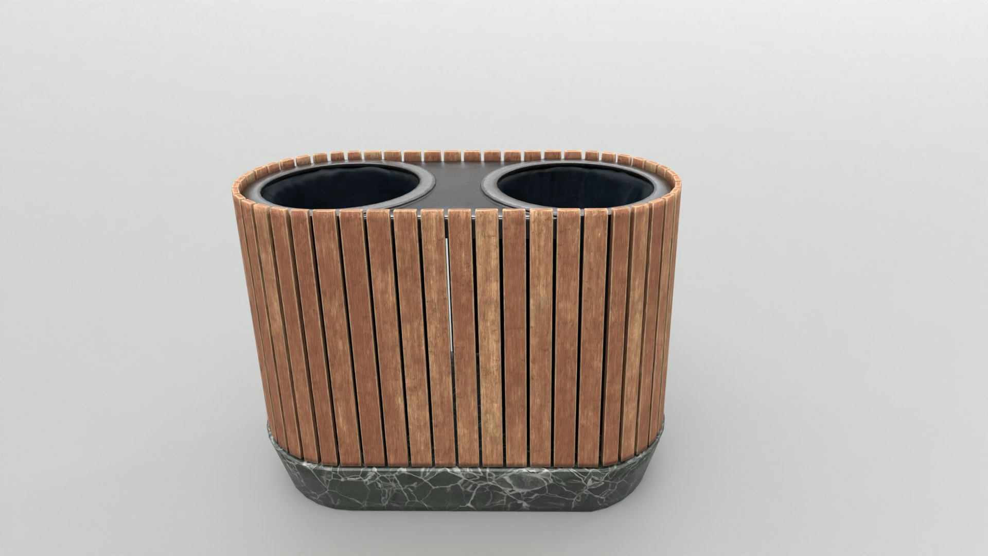 3D Modern Timber Street Bin Vol 02 - 4K Textures Game-Ready PBR ...