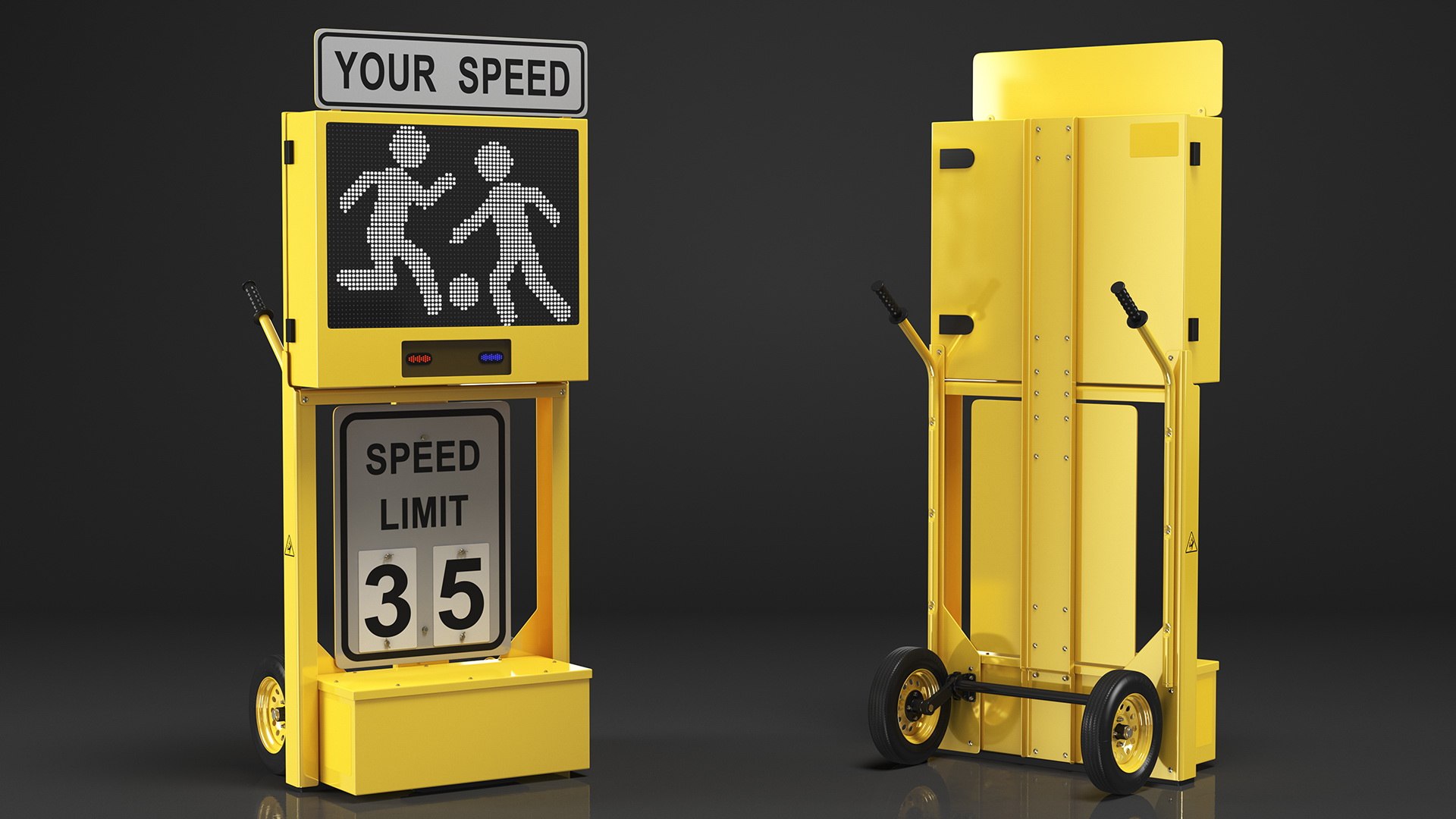 Radar Speed Sign Dolly 3D Model - TurboSquid 1631155