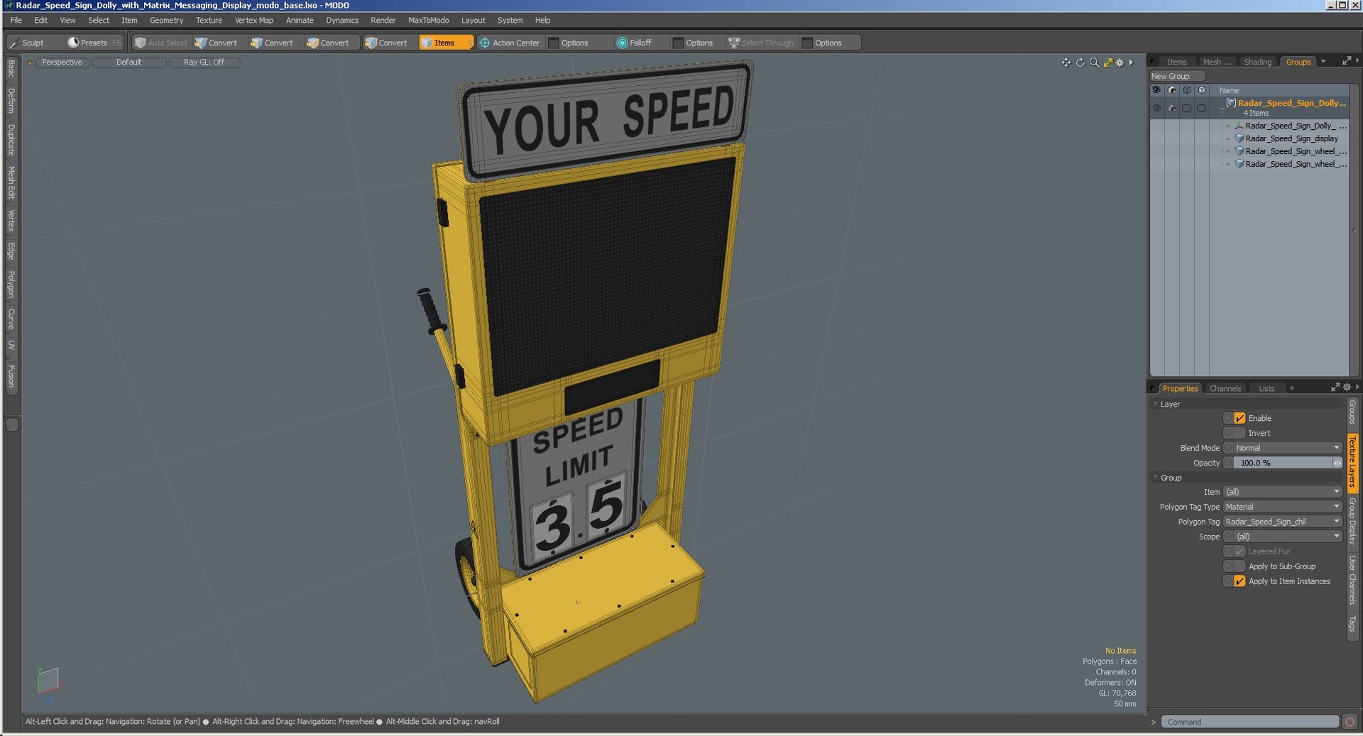 Radar Speed Sign Dolly 3D Model - TurboSquid 1631155