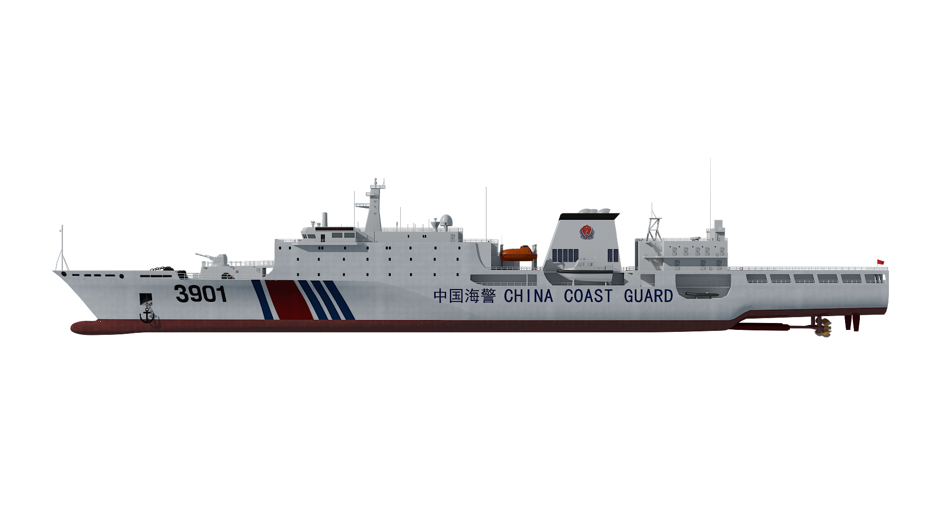 3D Model China Coast Guard Ship-Latest Package Download Law Enforcement ...