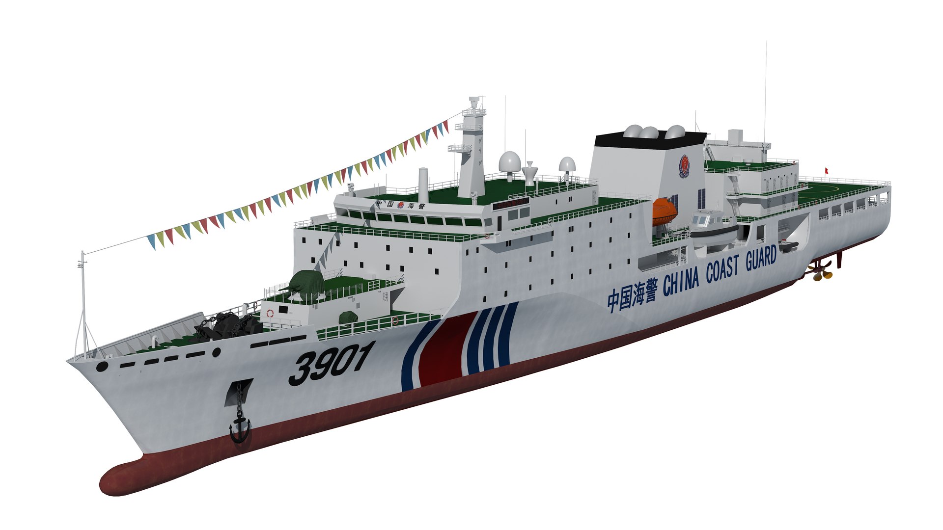 3D Model China Coast Guard Ship-Latest Package Download Law Enforcement ...
