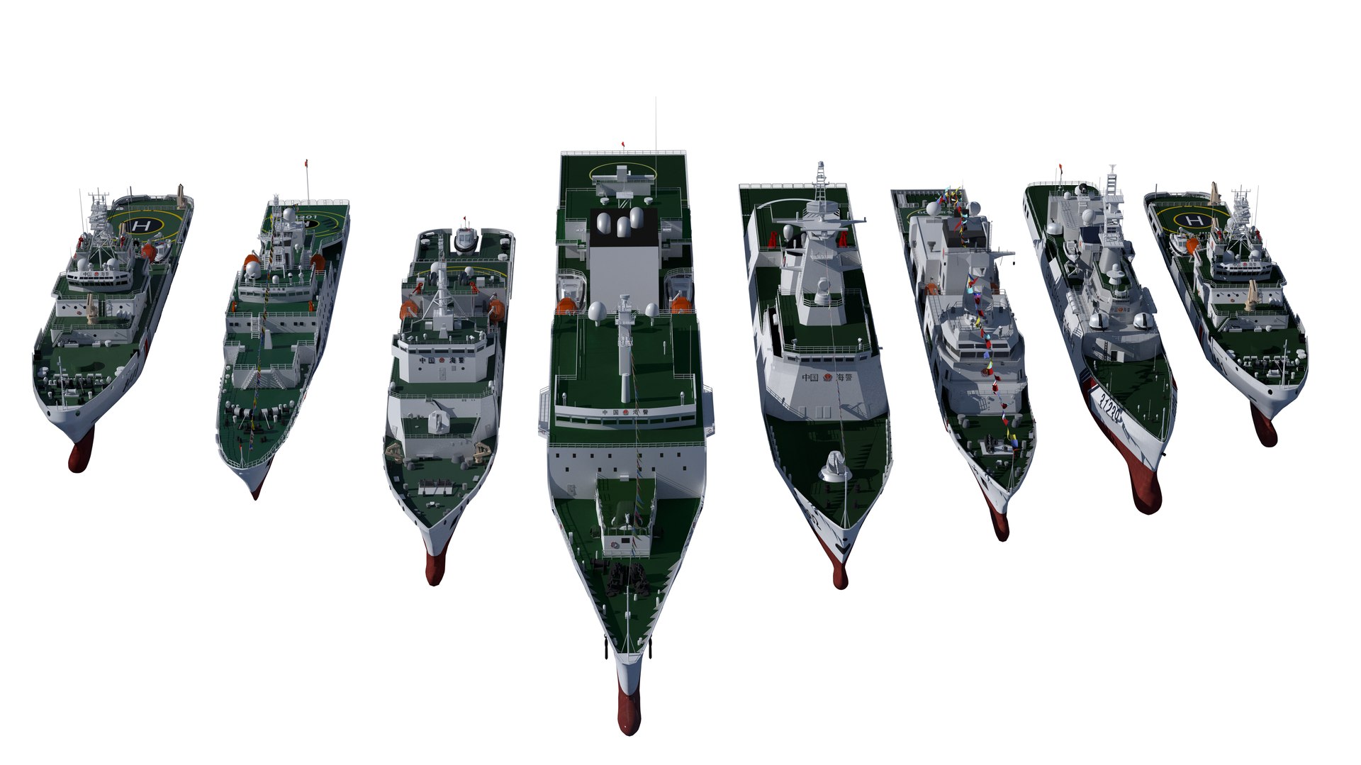 3D Model China Coast Guard Ship-Latest Package Download Law Enforcement ...