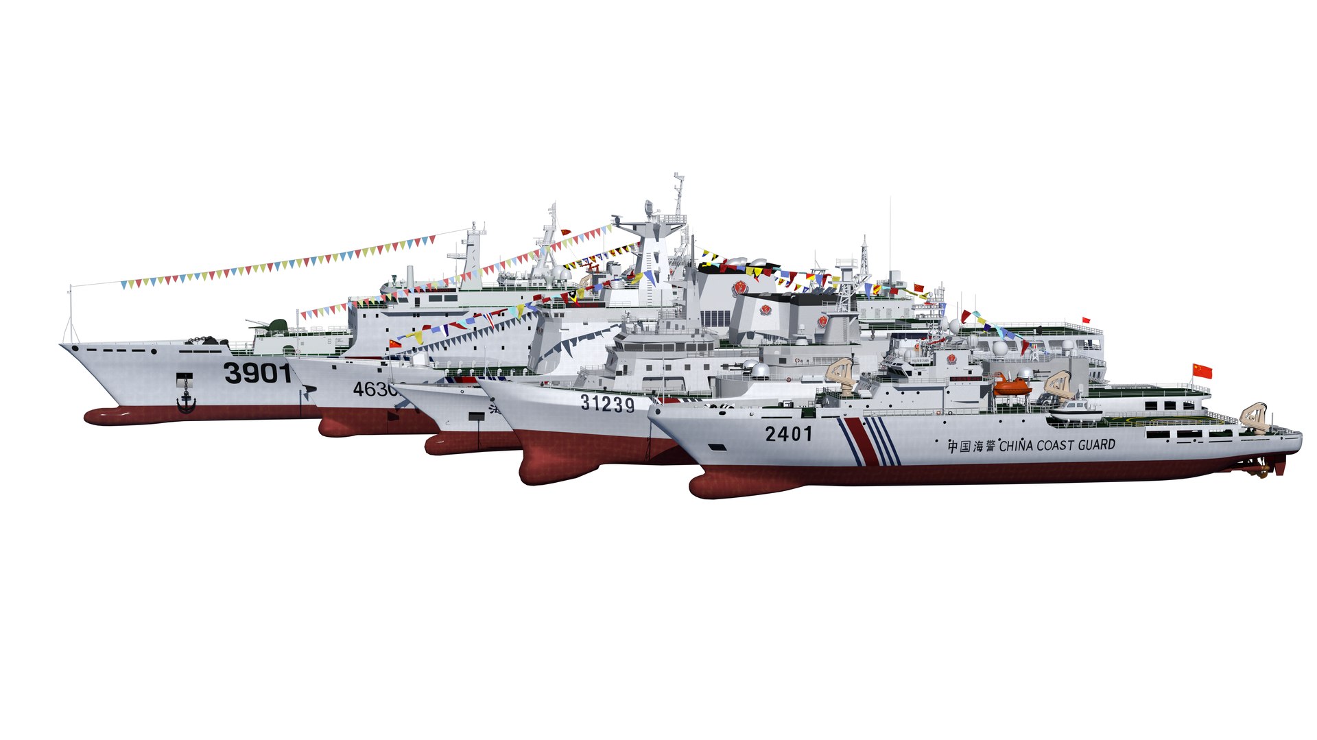 3D Model China Coast Guard Ship-Latest Package Download Law Enforcement ...