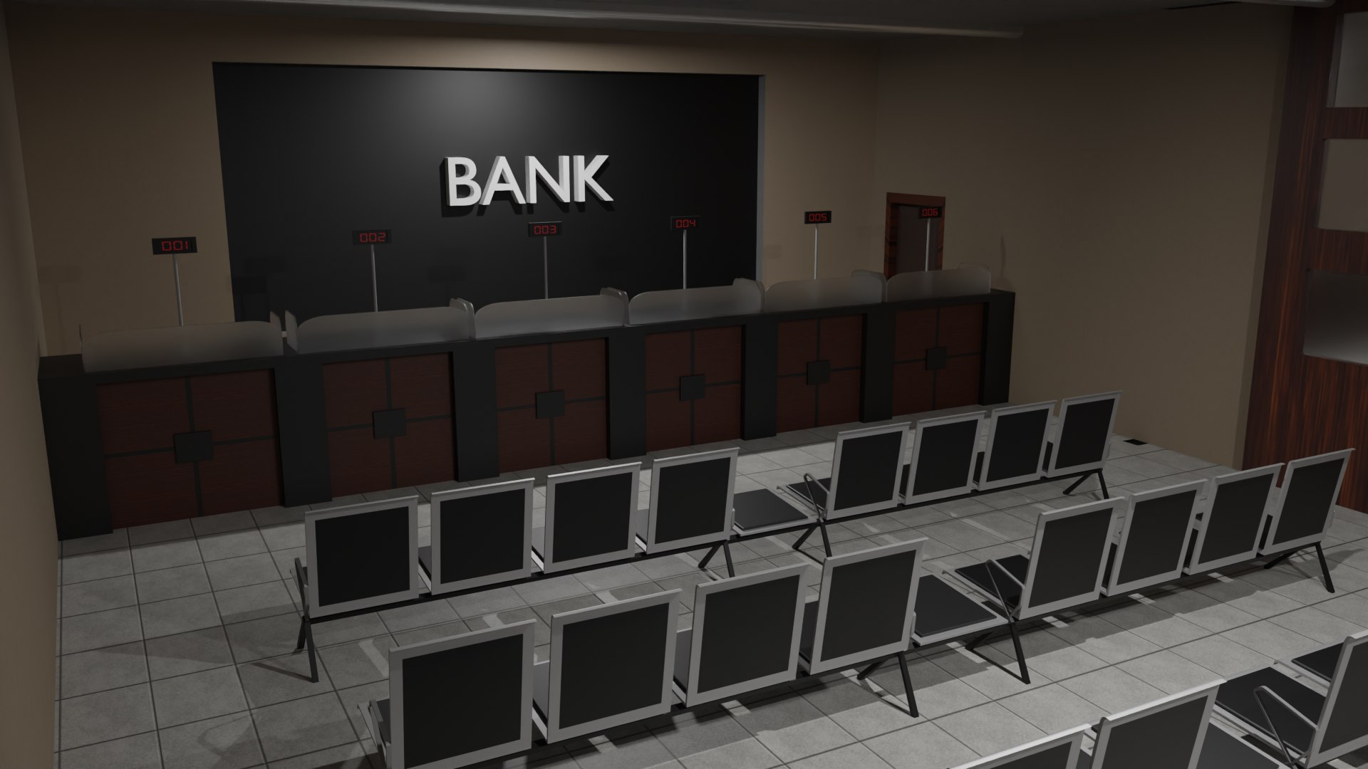 3D Bank Interior - TurboSquid 1923603