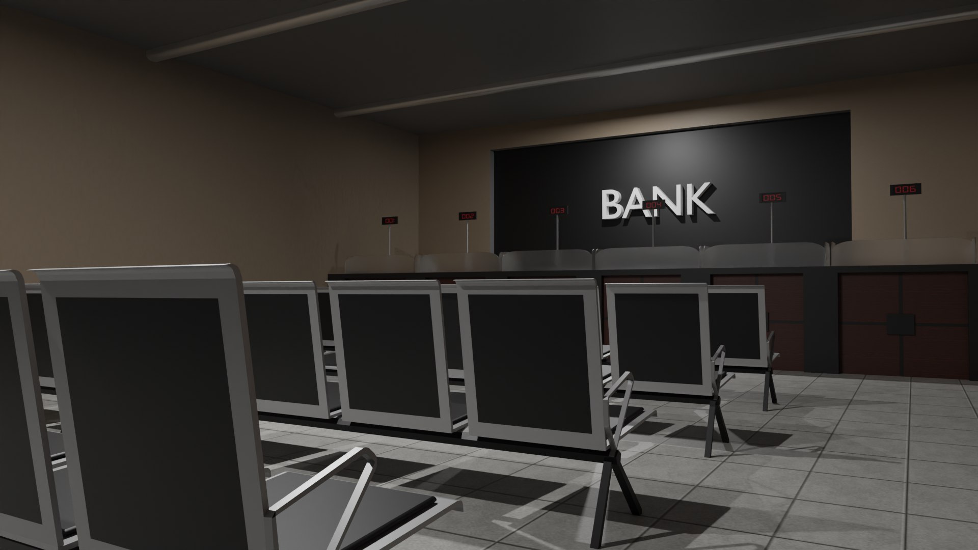 3D Bank Interior - TurboSquid 1923603