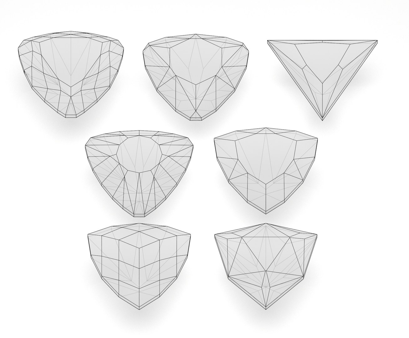 Different Gems Cut Set 77 Items 3D Model - TurboSquid 1887622