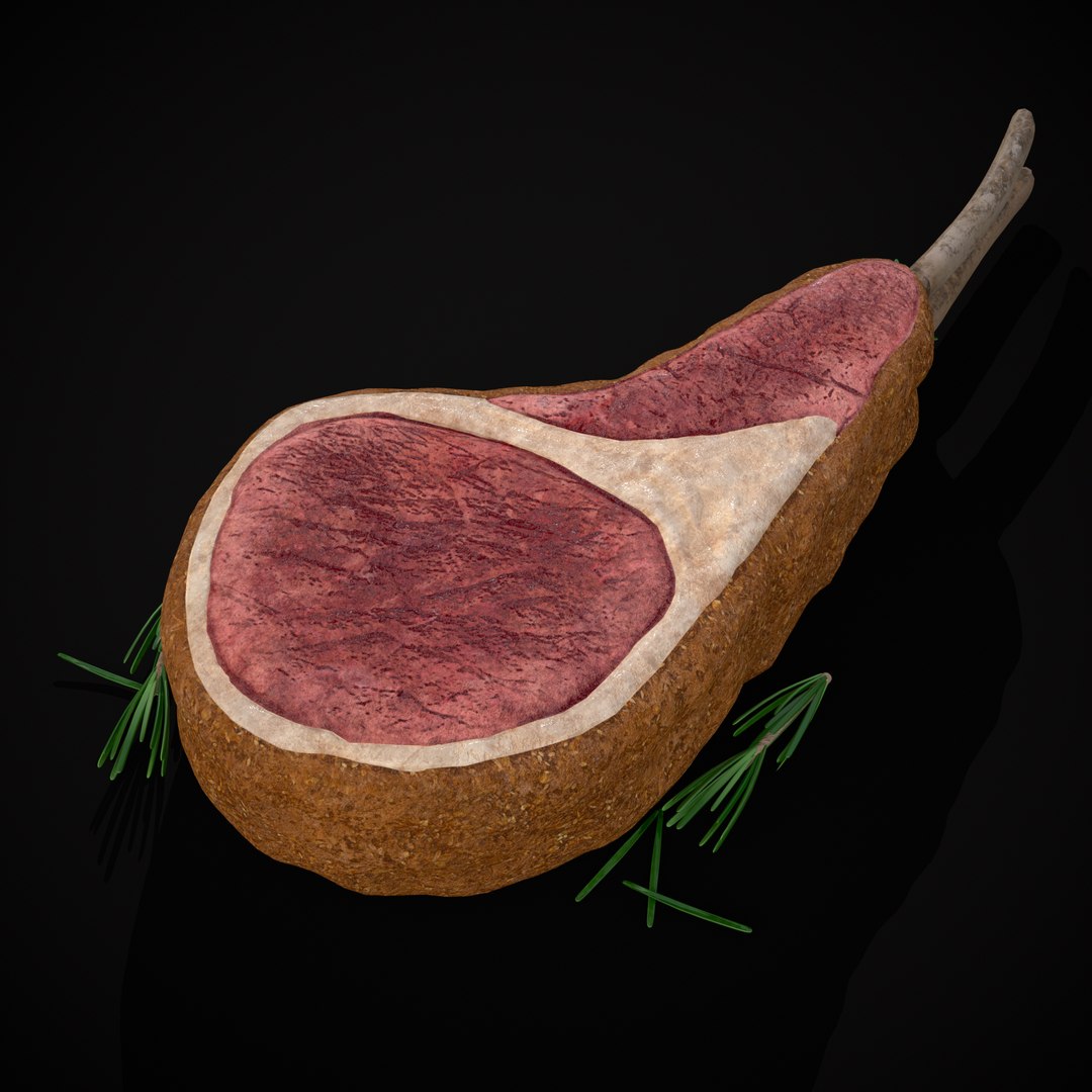 3D Breaded Rack Of Lamb With Rosemary Model - TurboSquid 1985092