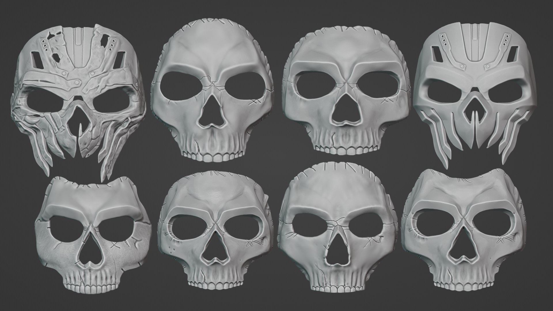 3D Model 8 Ghost Masks - TurboSquid 2283851