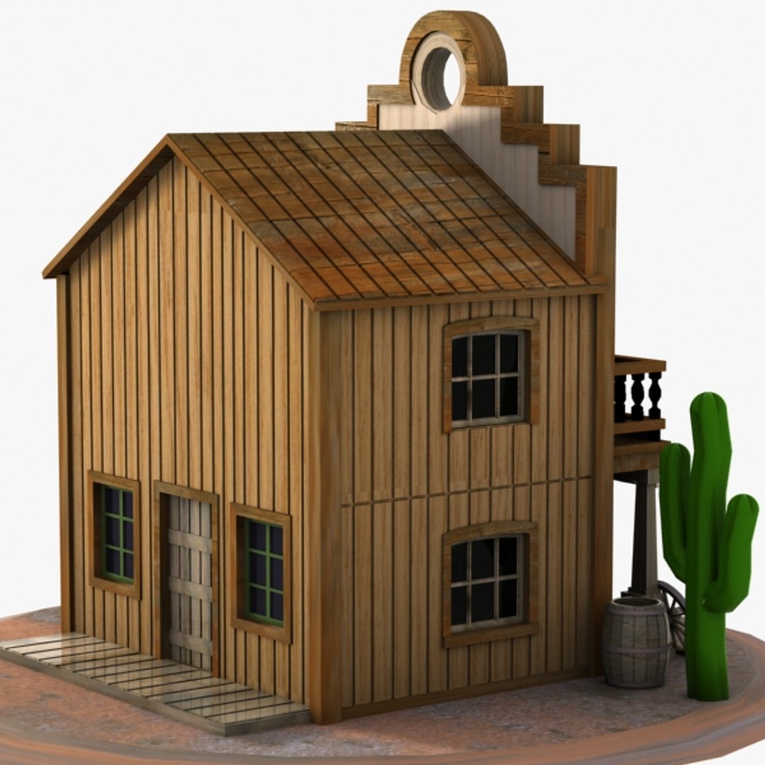 3ds cartoon western building