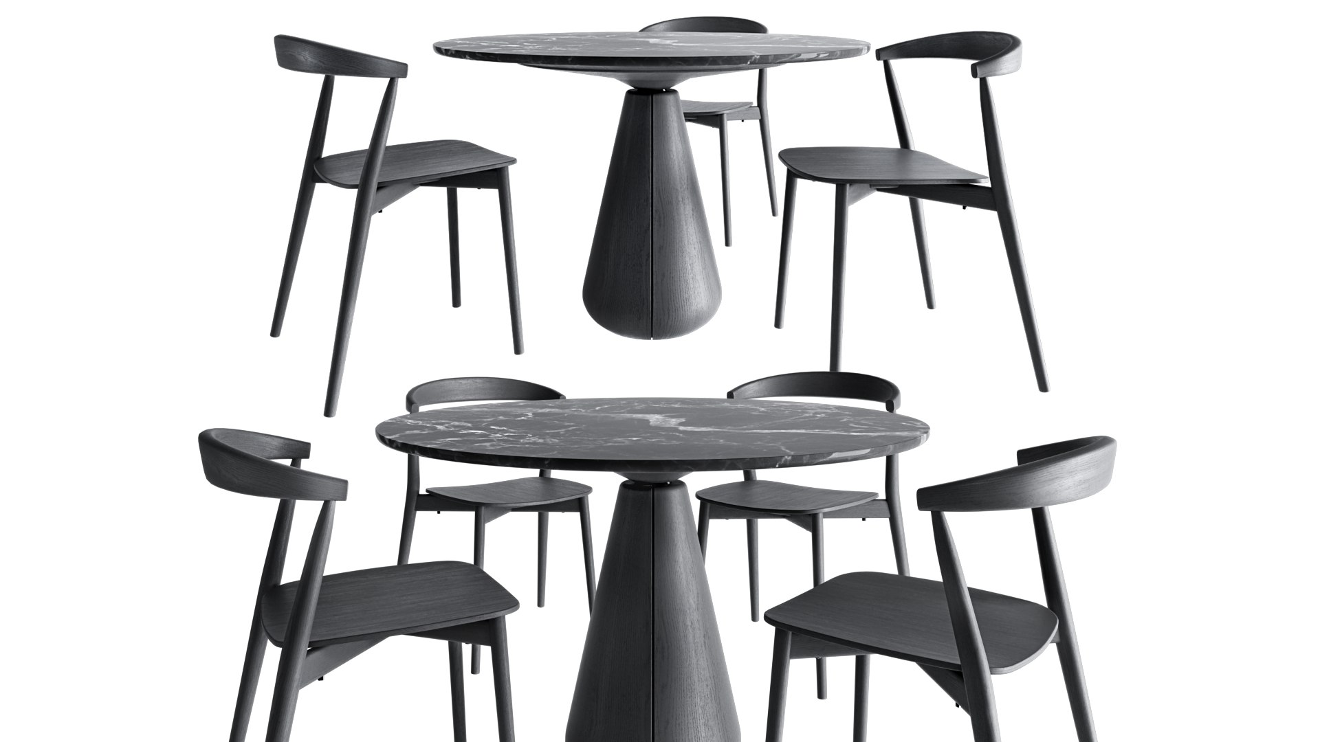 3D Udukkai Circular Table and Newood Light Side Chair - TurboSquid 2133428