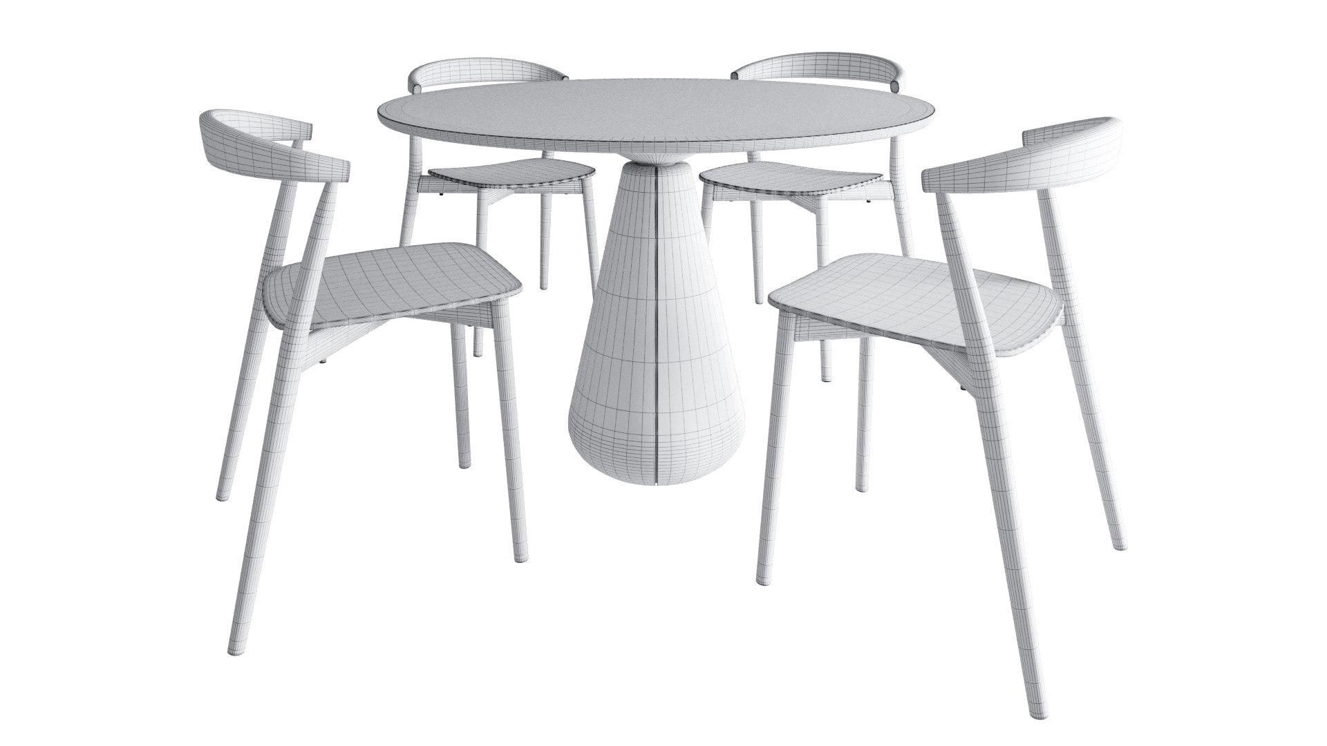 3D Udukkai Circular Table and Newood Light Side Chair - TurboSquid 2133428