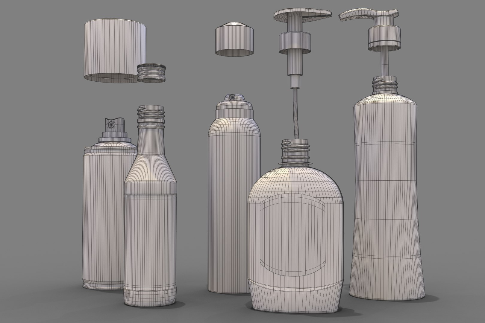 Bottles Low-poly 3D Model 3D - TurboSquid 1802918