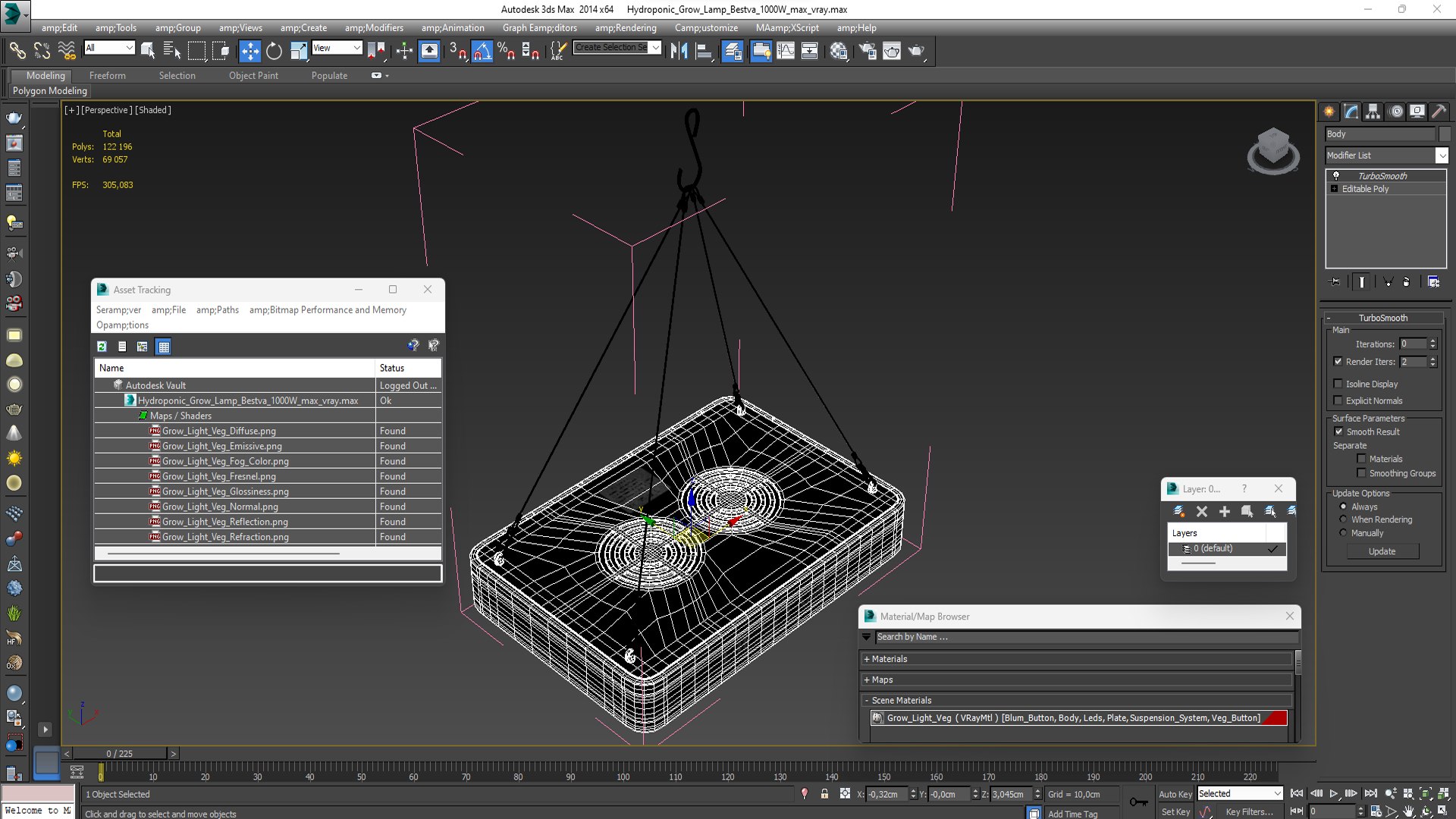3D model Hydroponic Grow Lamp Bestva 1000W - TurboSquid 2177387