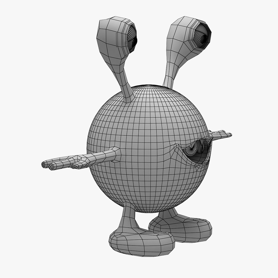 3d Model Of Cartoon Alien Toon