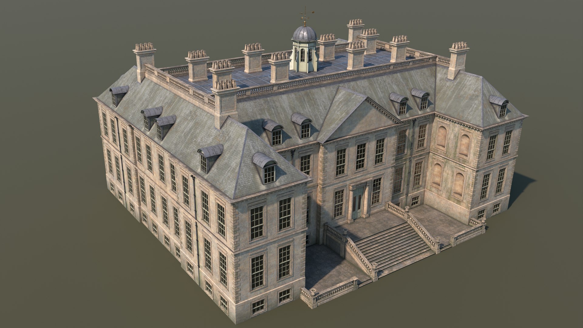 Carolean Mansion House PBR 3D Model - TurboSquid 2376947