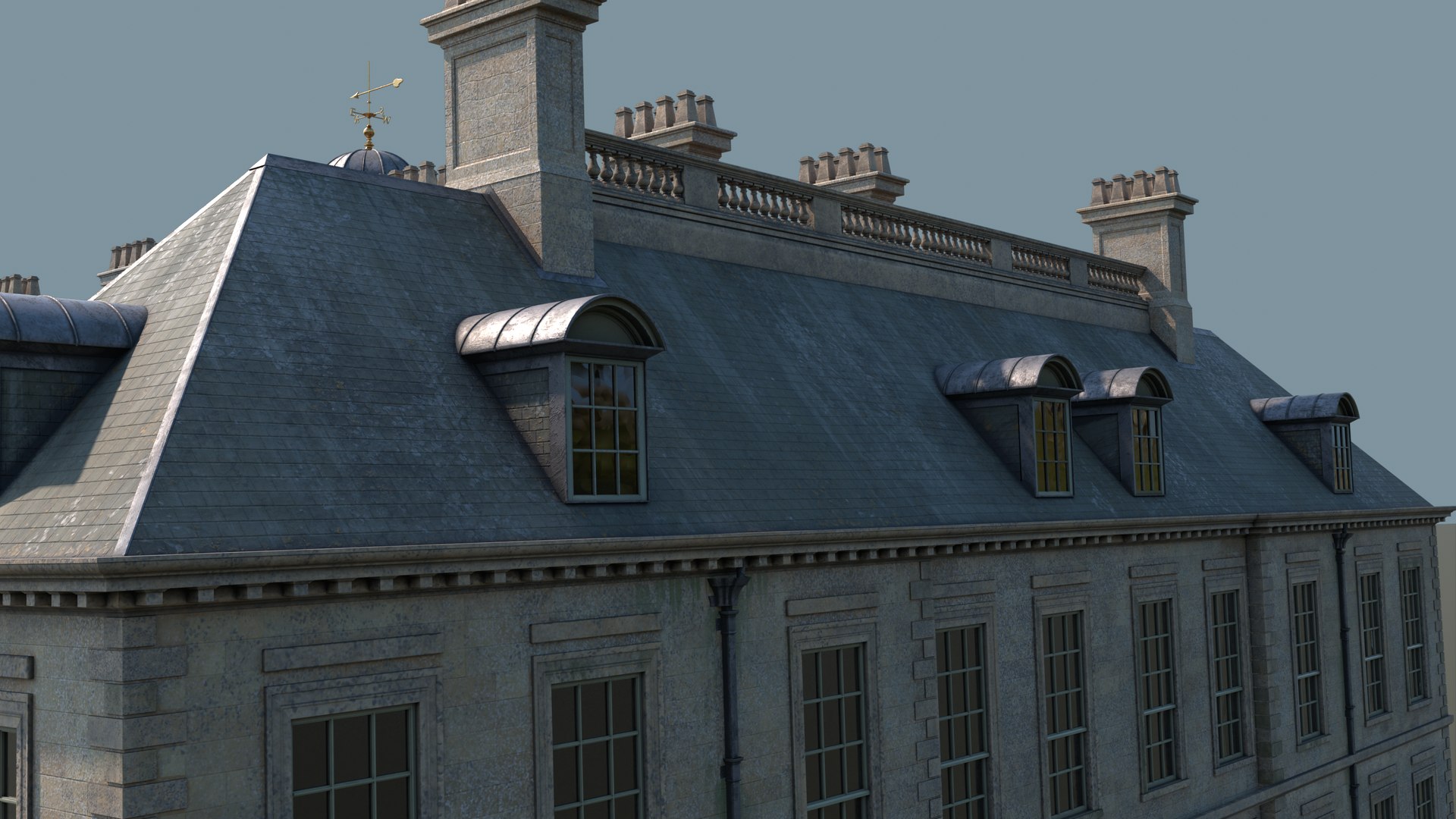 Carolean Mansion House PBR 3D Model - TurboSquid 2376947