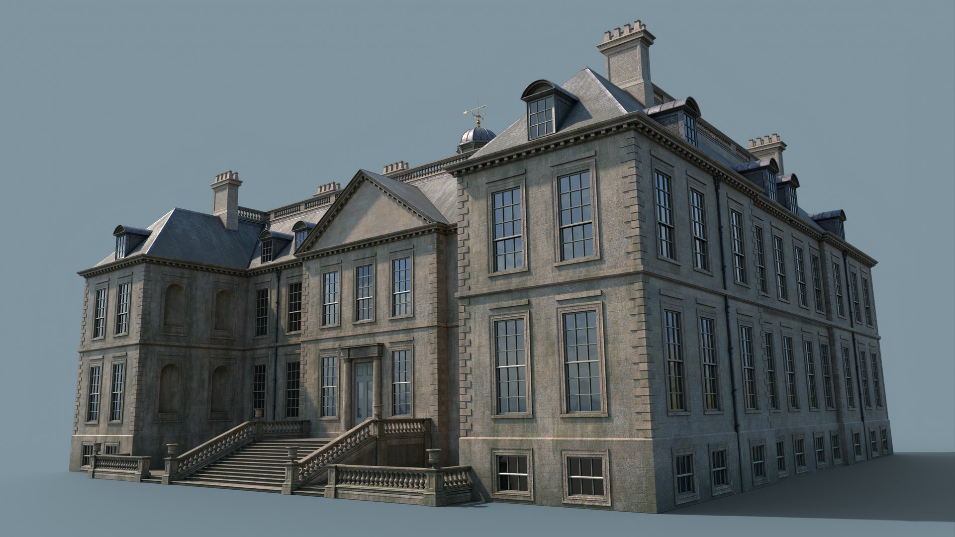 Carolean Mansion House PBR 3D Model - TurboSquid 2376947