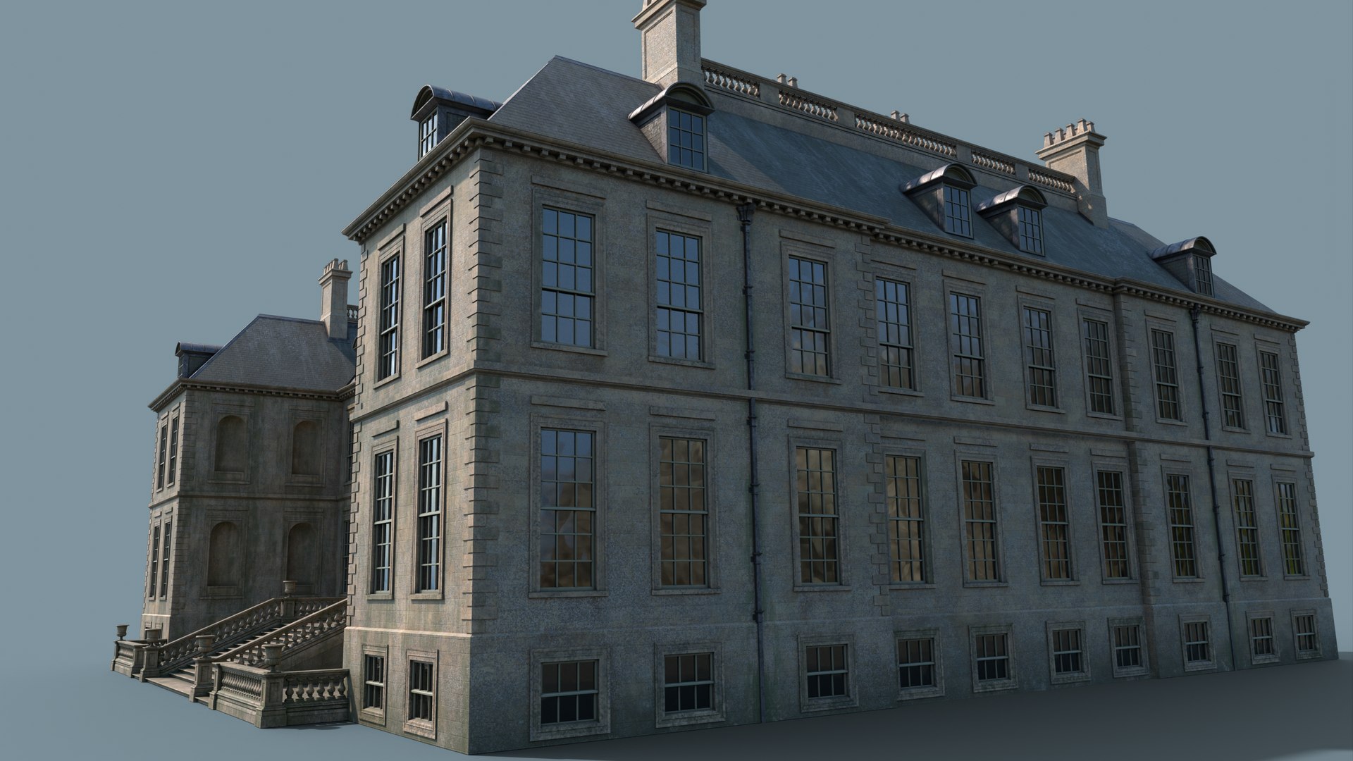 Carolean Mansion House PBR 3D Model - TurboSquid 2376947
