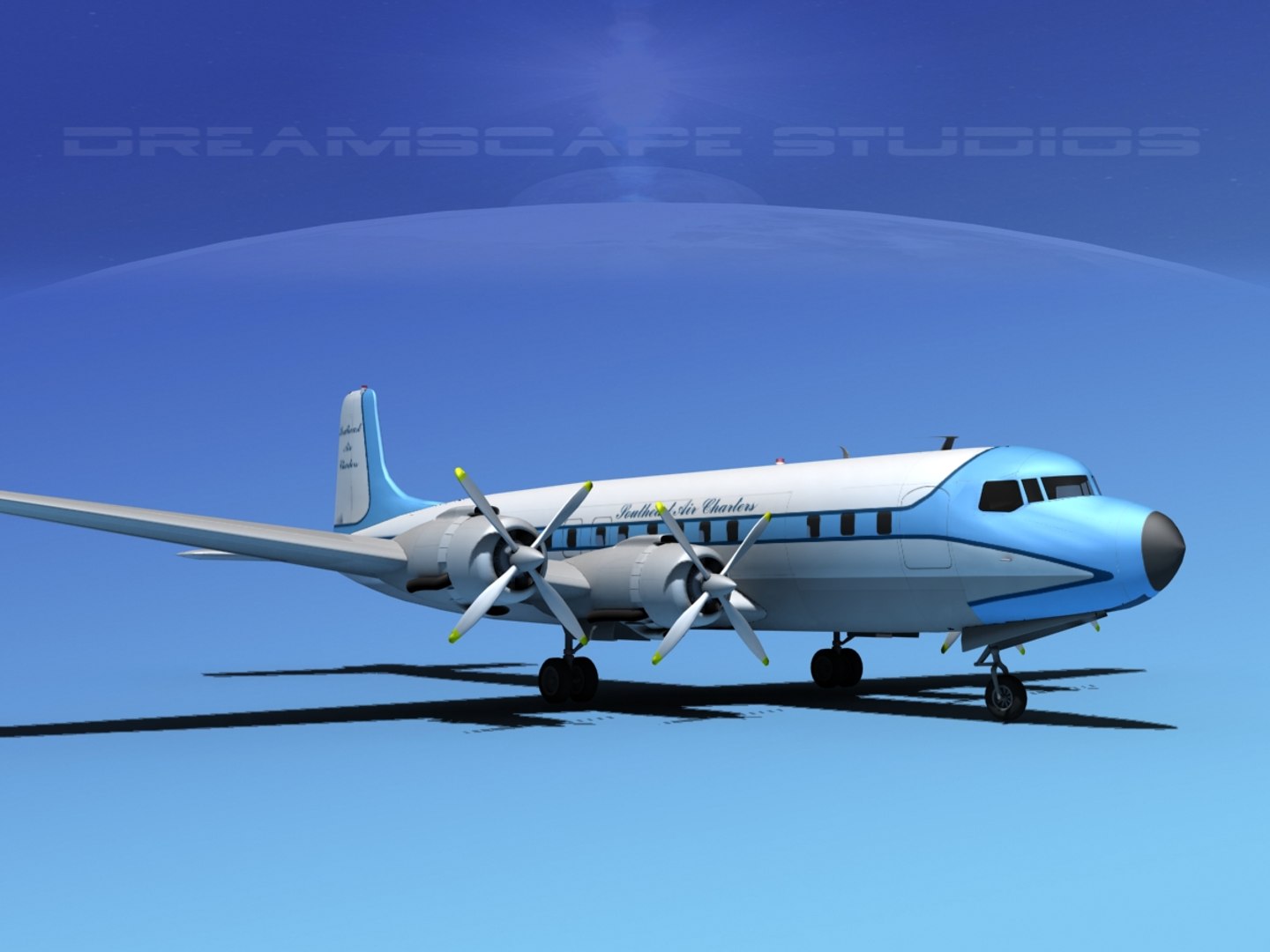 3d douglas dc-7c dc-7
