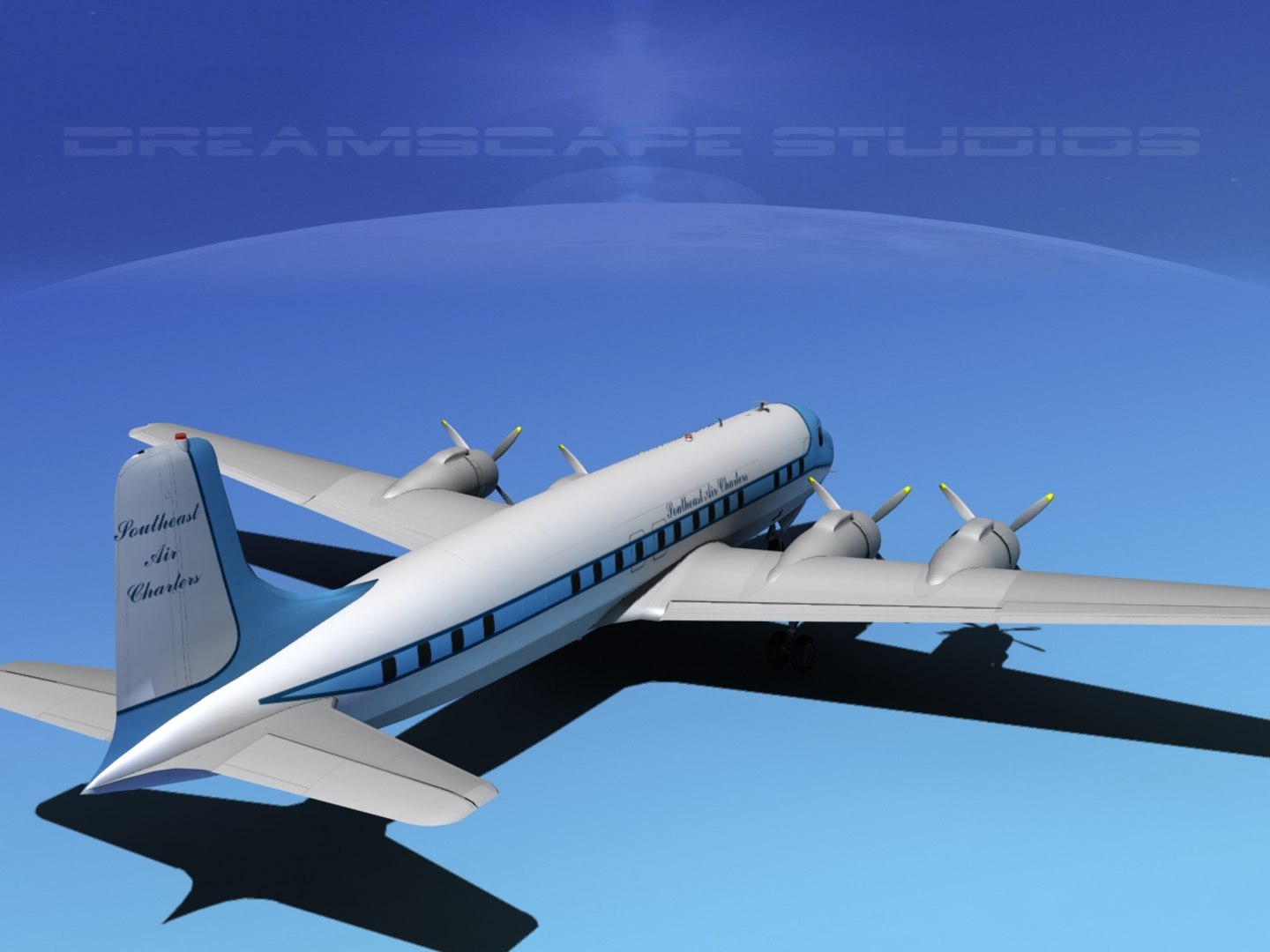3d douglas dc-7c dc-7