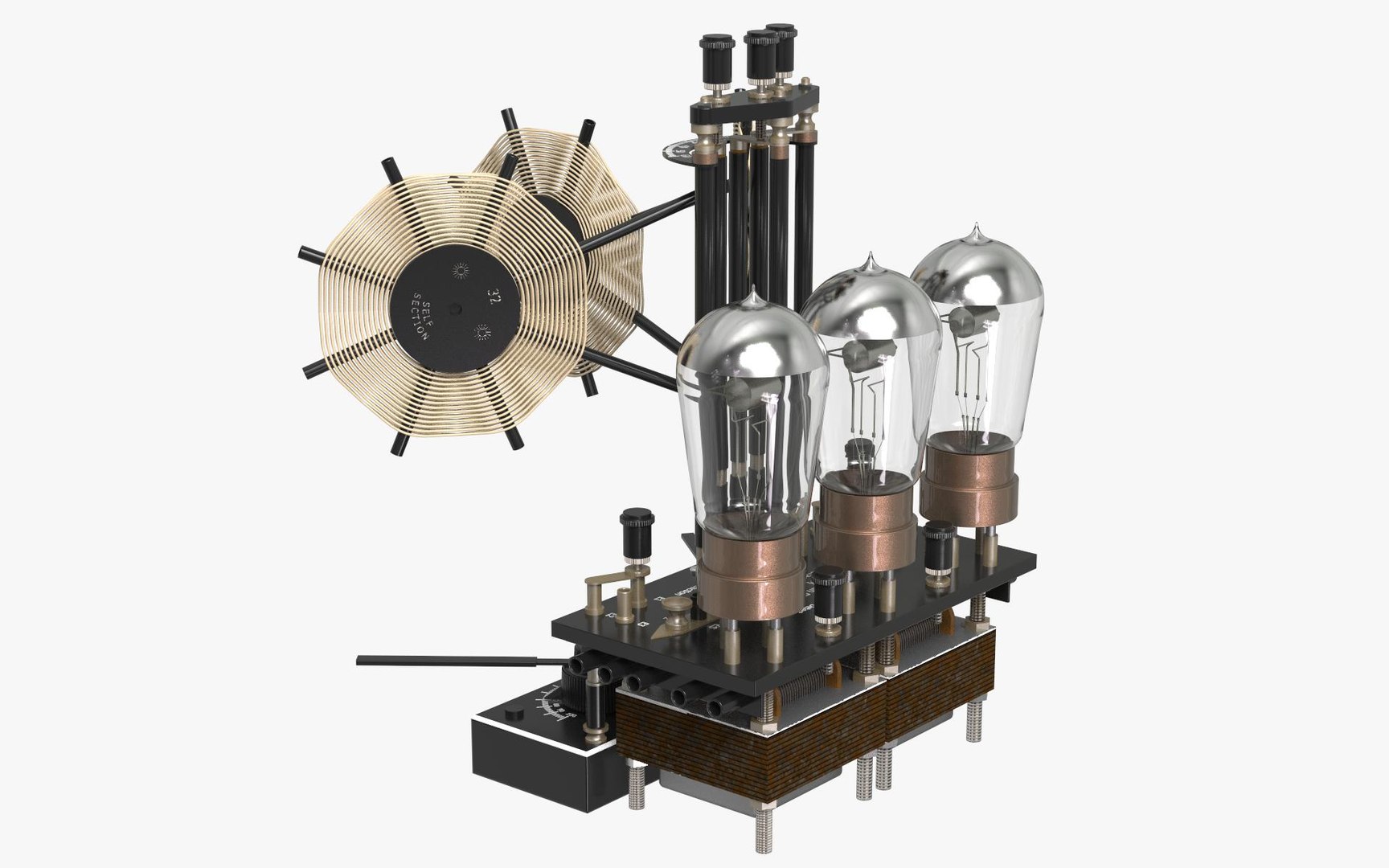 Early 3 Tube Radio 3D Model - TurboSquid 2366792