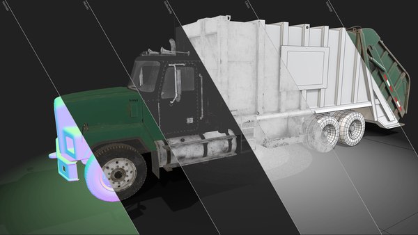 3D Classic Garbage Truck - Low Poly - TurboSquid 2032229
