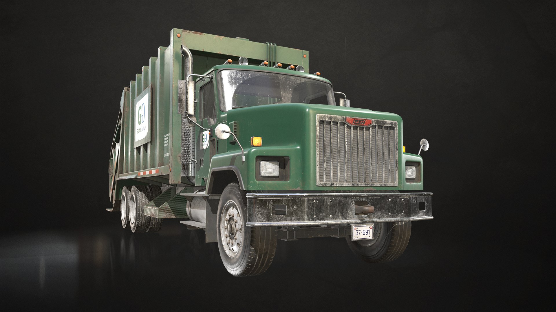 3D Classic Garbage Truck - Low Poly - TurboSquid 2032229