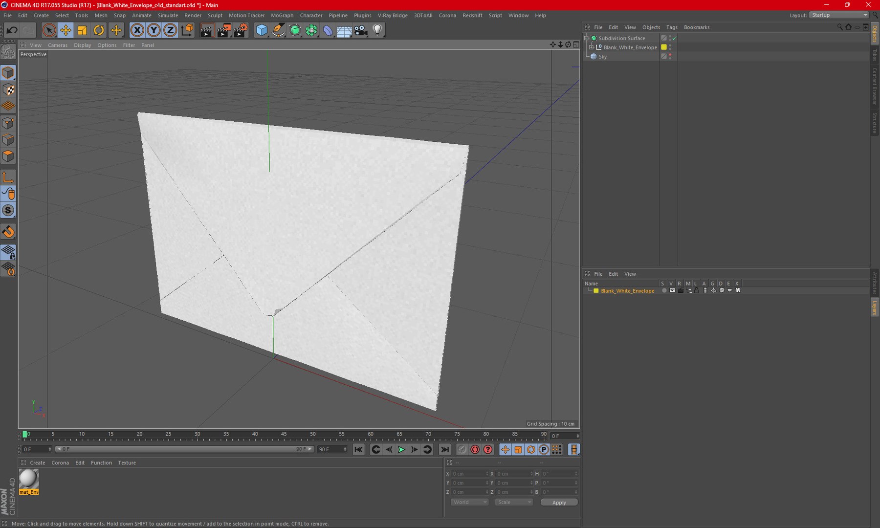 Blank White Envelope Model - TurboSquid 2145640