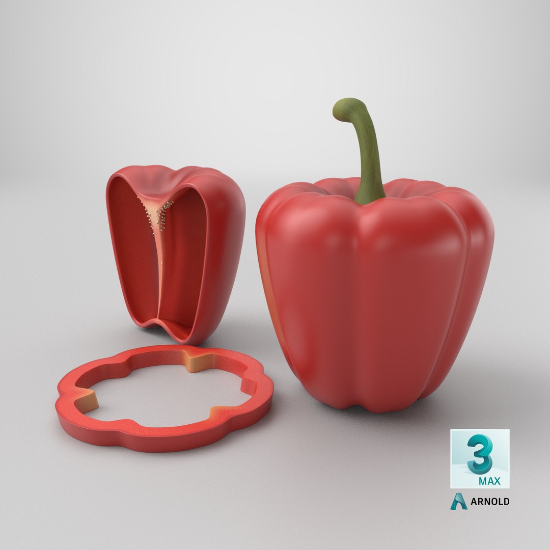 3D Red Bell Pepper Model - TurboSquid 2256435