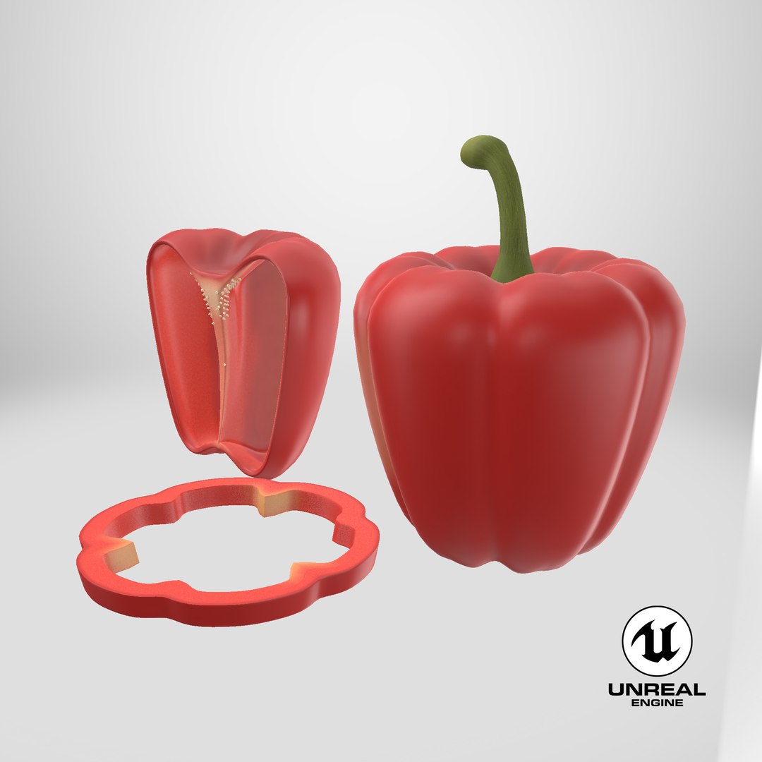 3D Red Bell Pepper Model - TurboSquid 2256435