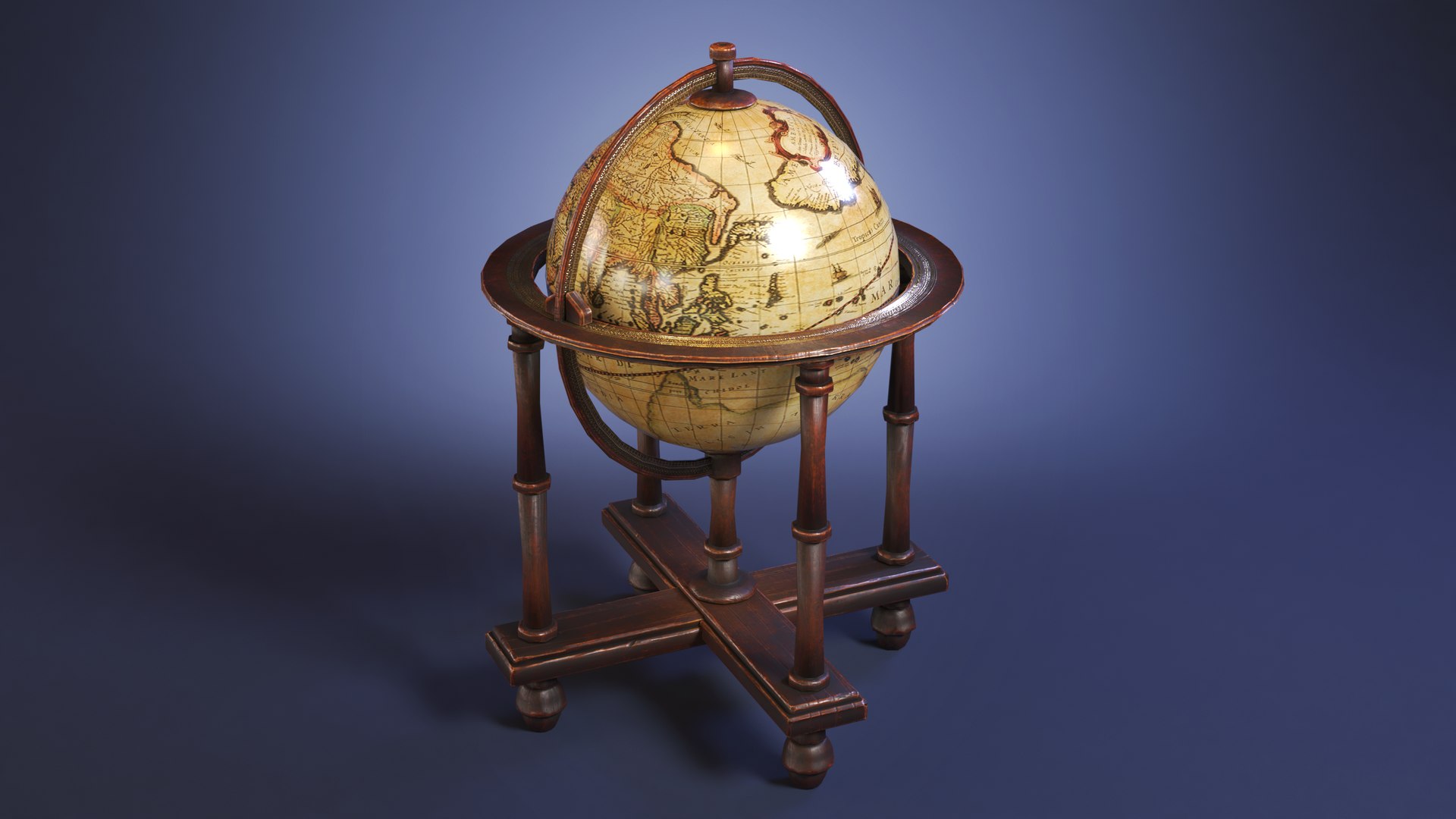 Stylized medieval globe 3D model - TurboSquid 1699428