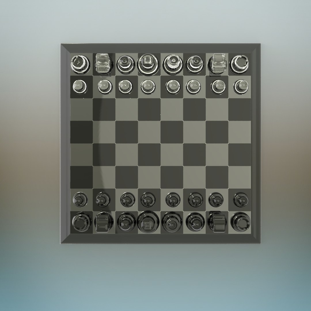3D Model Glass Chess Set - TurboSquid 1406087