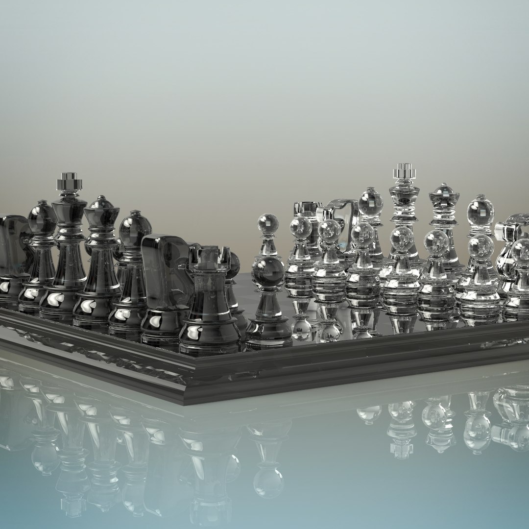 3D Model Glass Chess Set - TurboSquid 1406087