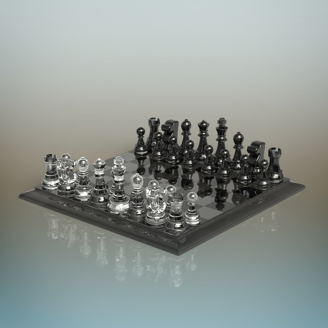 3D Model Glass Chess Set - TurboSquid 1406087