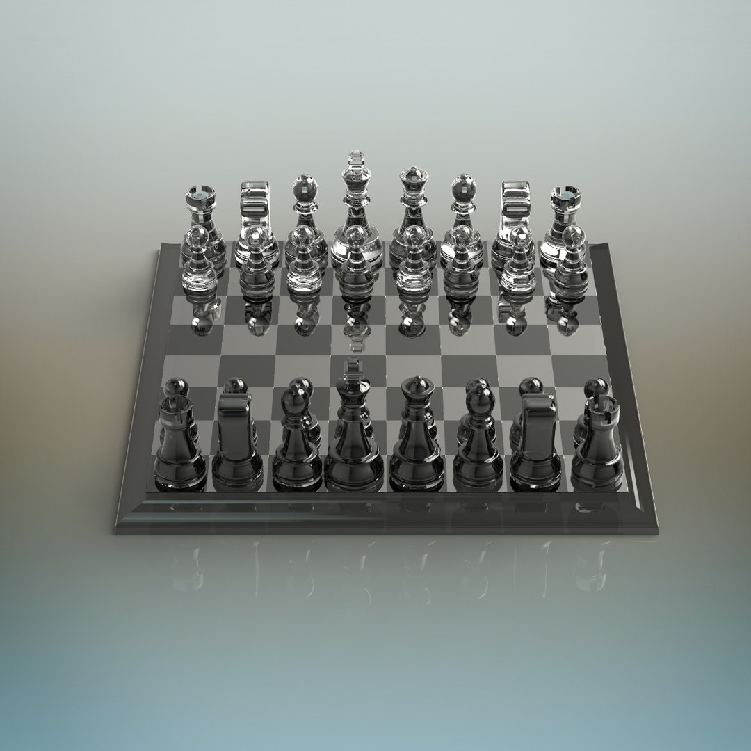 3D Model Glass Chess Set - TurboSquid 1406087