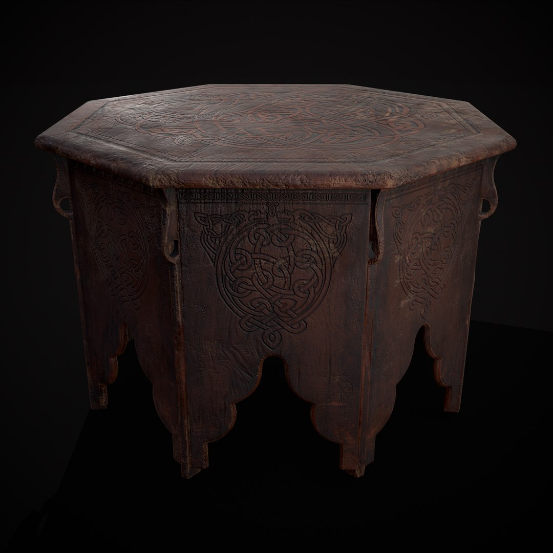 3D Octagonal Viking Table - TurboSquid 2118154