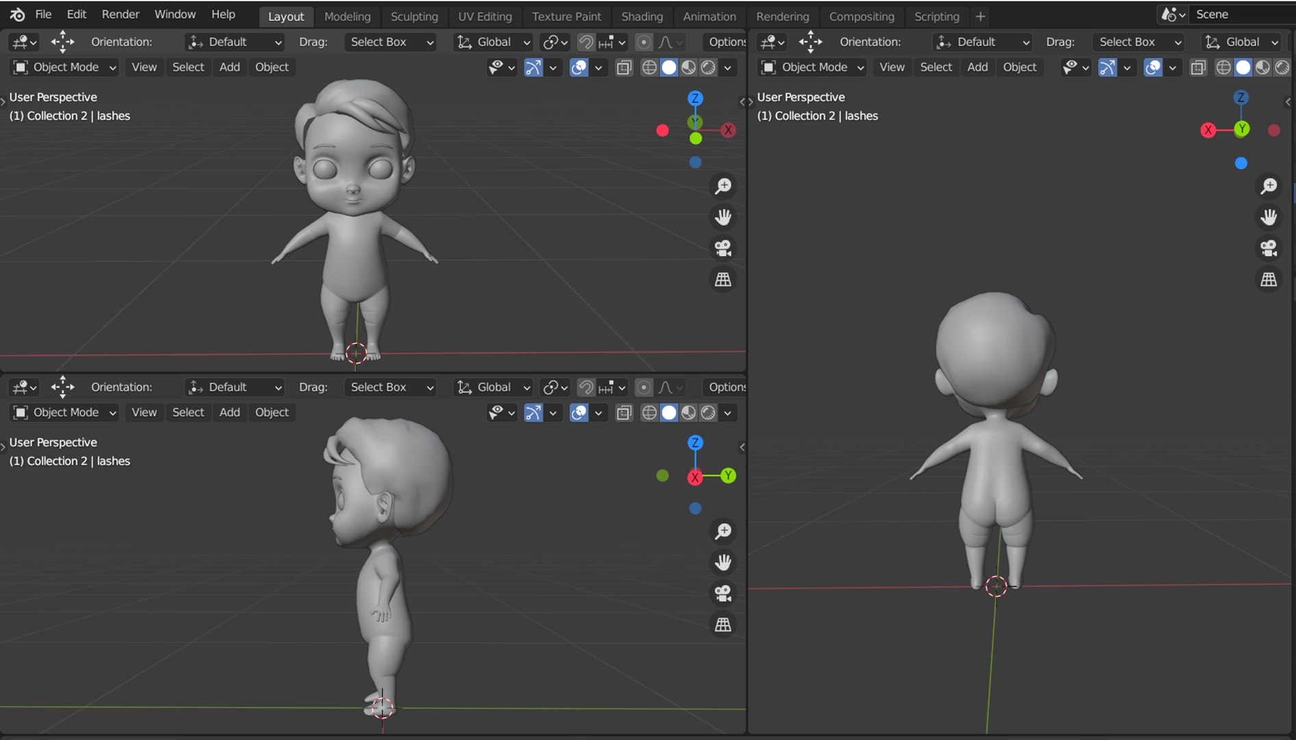 Cute Baby Boy character Animated in Blender with Unity 3D model ...
