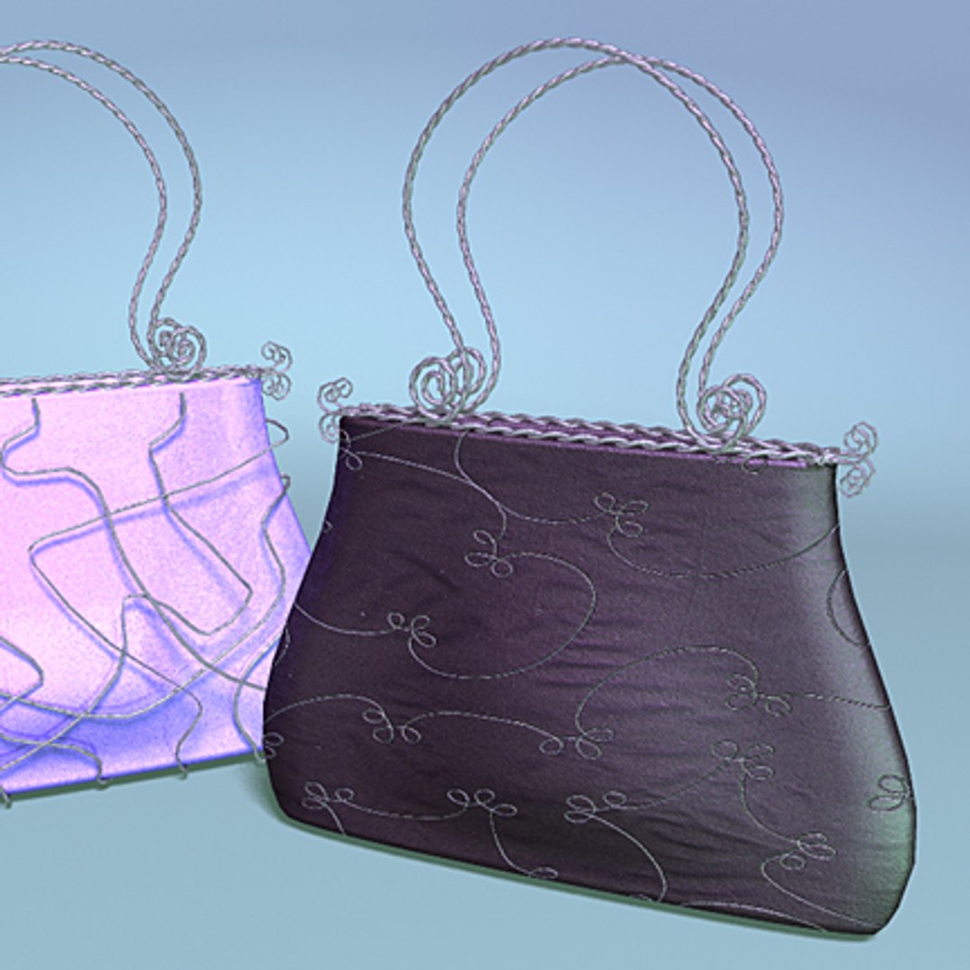 3d handbags twisted wire handle model