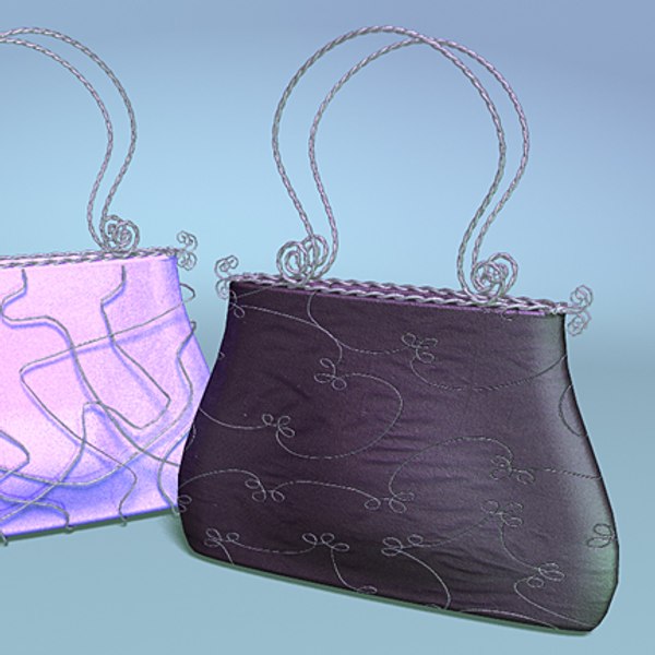 3d handbags twisted wire handle model