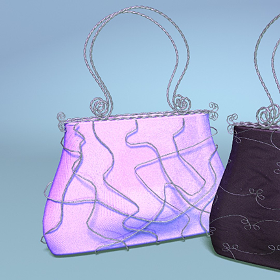 3d handbags twisted wire handle model