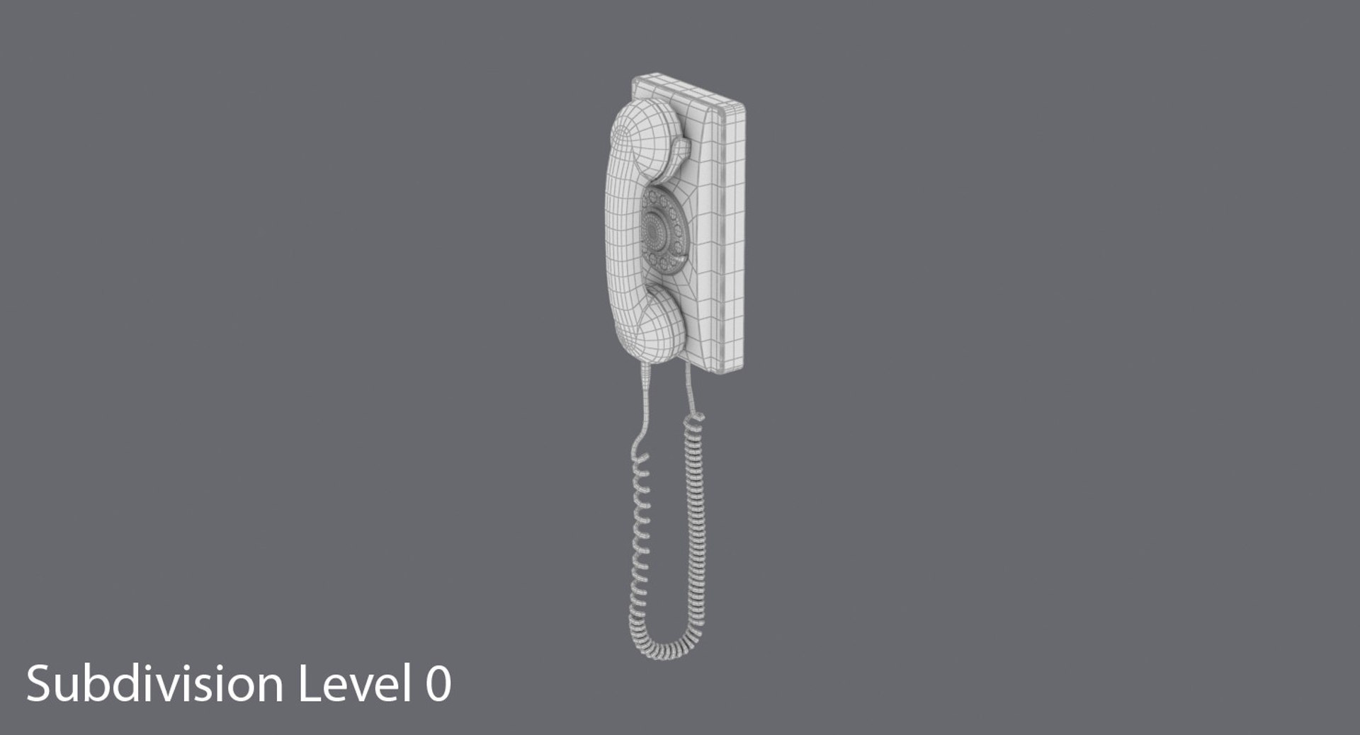 3d model wall phone black