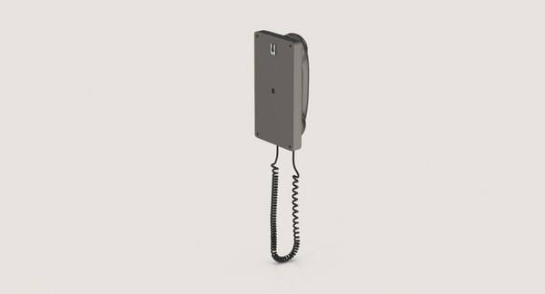 3d model wall phone black