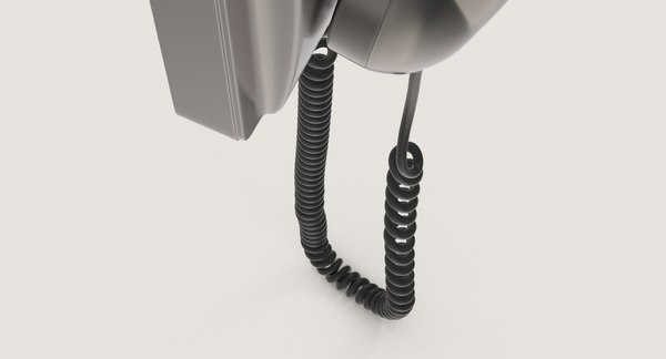 3d model wall phone black