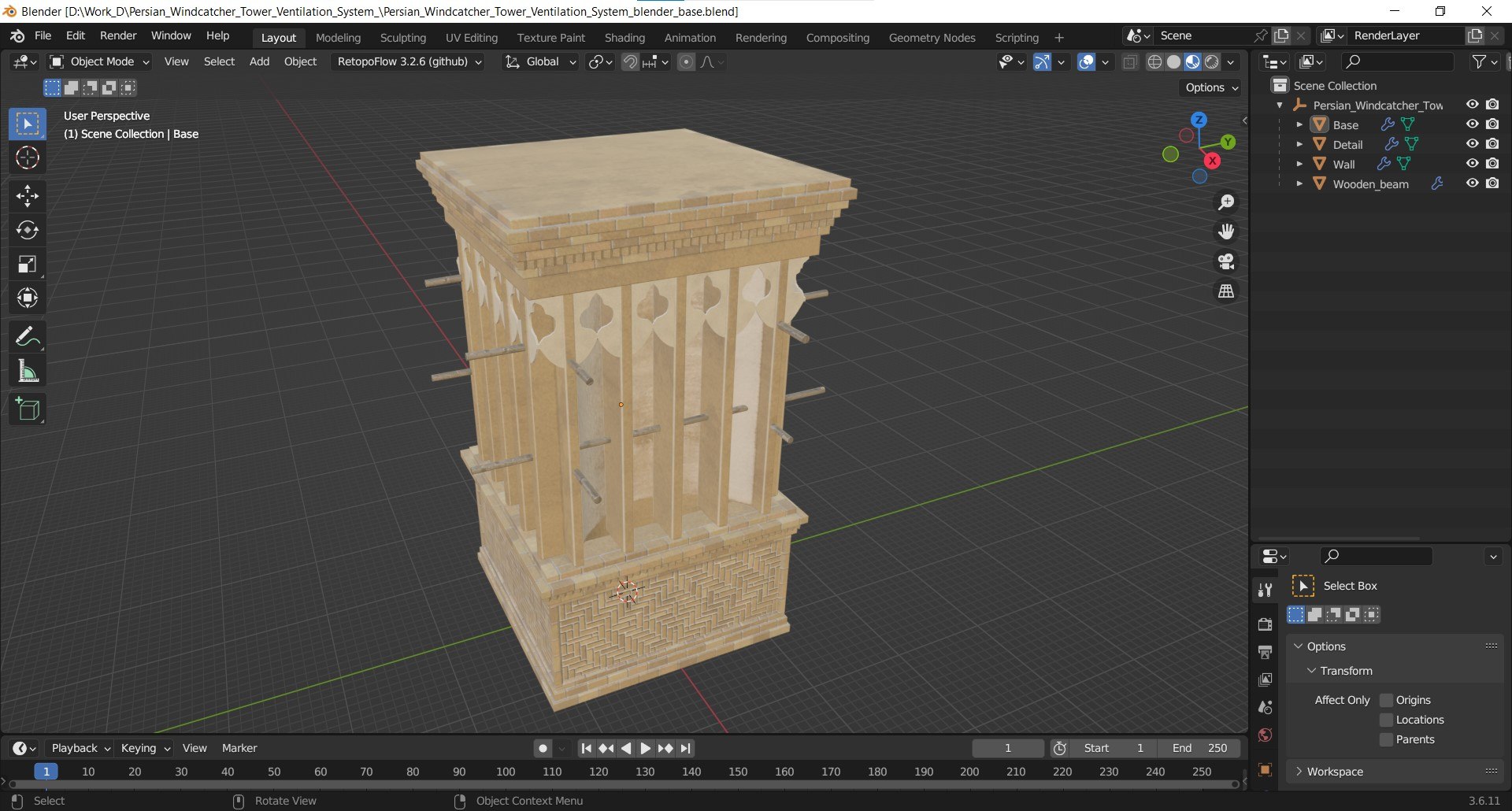 Persian Windcatcher Tower Ventilation System 3D Model - TurboSquid 2438214